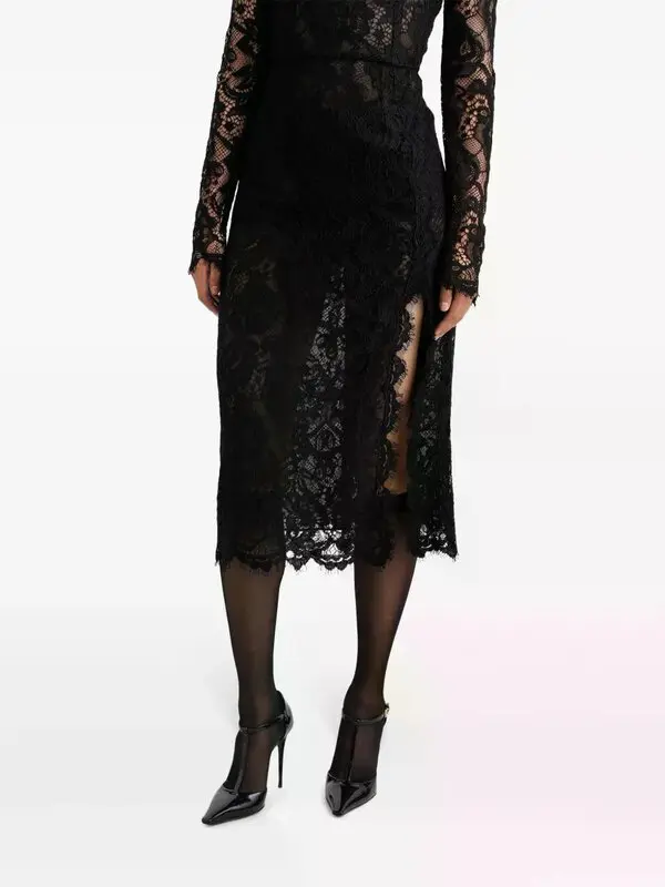 Dolce & Gabbana Floral-lace Midi Dress