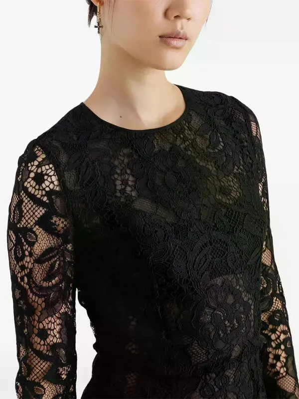 Dolce & Gabbana Floral-lace Midi Dress