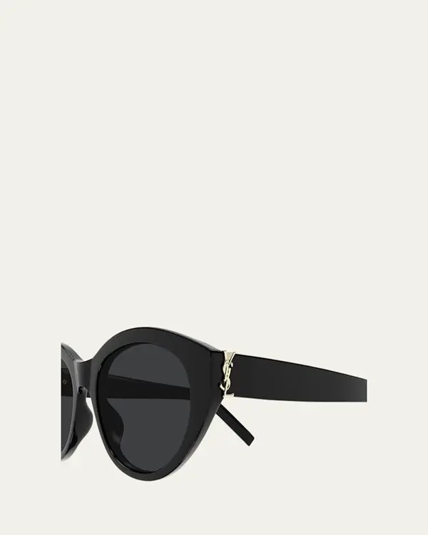 Saint Laurent Recycled Acetate Round Sunglasses - Black