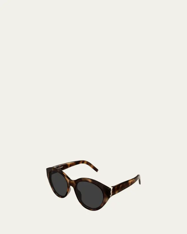 Saint Laurent Recycled Acetate Round Sunglasses - Black
