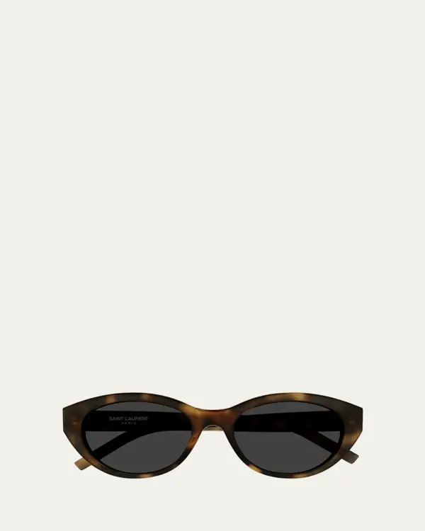 Saint Laurent Recycled Acetate Round Sunglasses - Havana