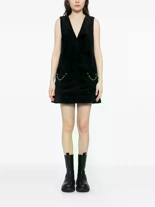 GANNI Corduroy Mini Dress - Black