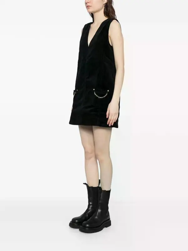 GANNI Corduroy Mini Dress - Black