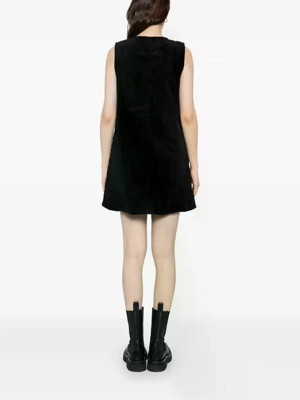 GANNI Corduroy Mini Dress - Black