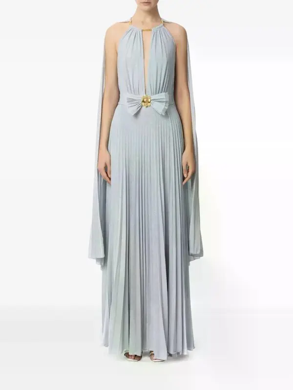 Elisabetta Franchi Cape-design Lurex Gown