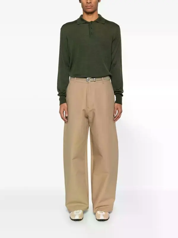 Ami Fine-knit Polo Shirt - Green
