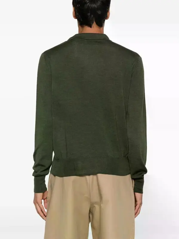 Ami Fine-knit Polo Shirt - Green