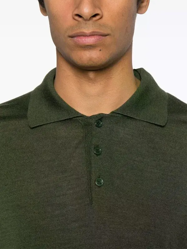 Ami Fine-knit Polo Shirt - Green