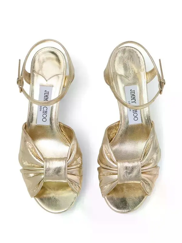 JIMMY CHOO 80mm Heloise Sandals - Gold