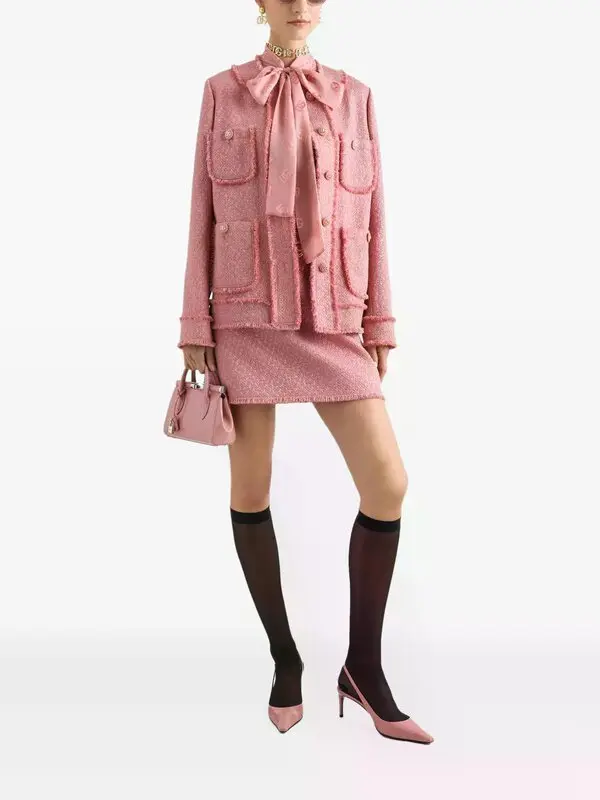 Dolce & Gabbana Dna Single-breasted Tweed Jacket - Pink