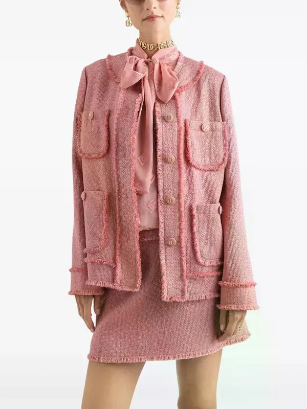 Dolce & Gabbana Dna Single-breasted Tweed Jacket - Pink