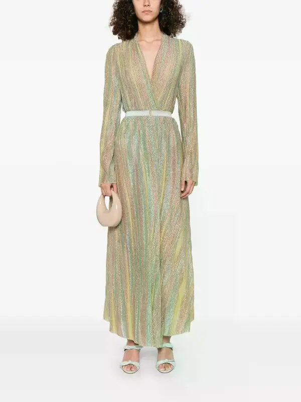 FORTE_FORTE Lurex Midi Dress - Green