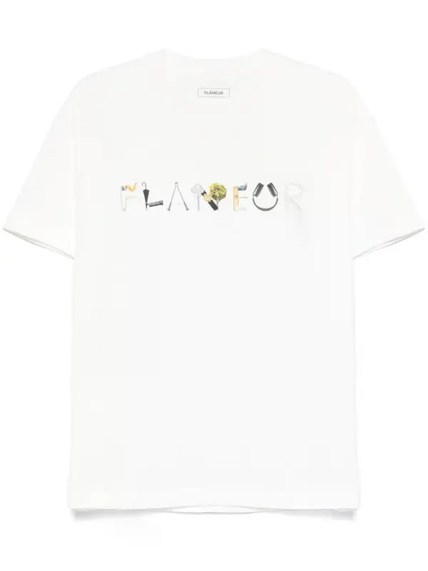 FLANEUR Logo-print T-shirt - White