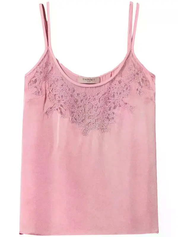 TWINSET Embroidered-detailing Satin Top