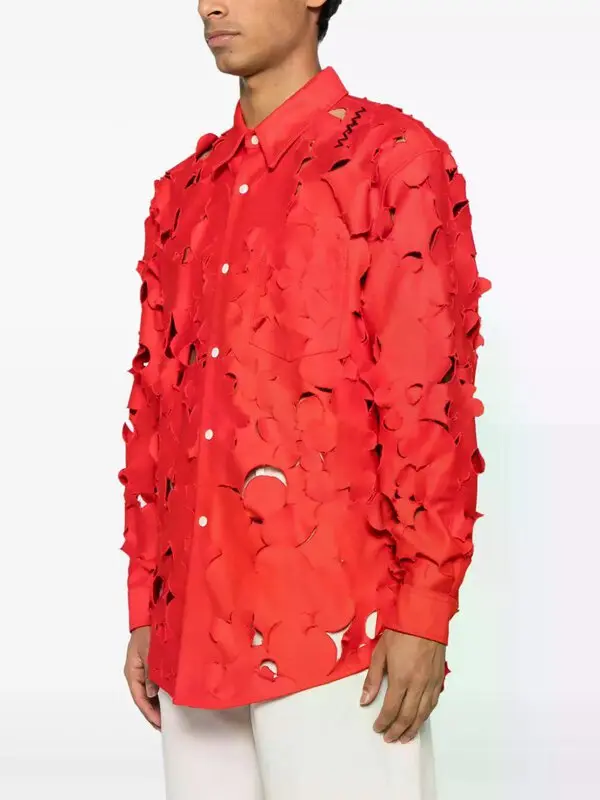 Marni Cut-out Detail Cotton Shirt