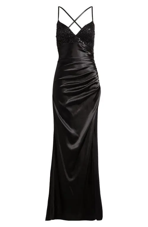 City Studio Bead & Sequin Bust Dress In Black - 55% Off | Editorialist