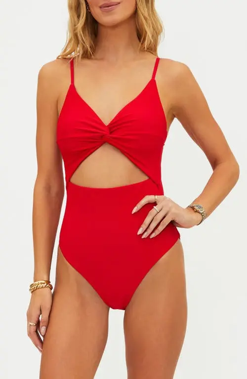 Beach Riot Annalisa Textured One-piece Swimsuit - Red