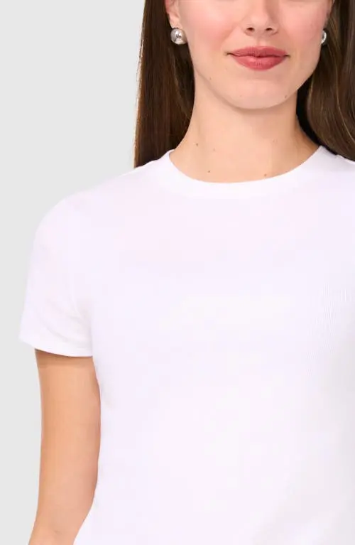 Halogen Rib Stretch Cotton T-shirt - Bright White