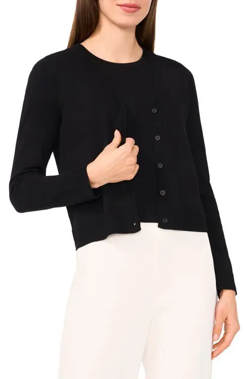 Halogen V-neck Cardigan - Rich Black