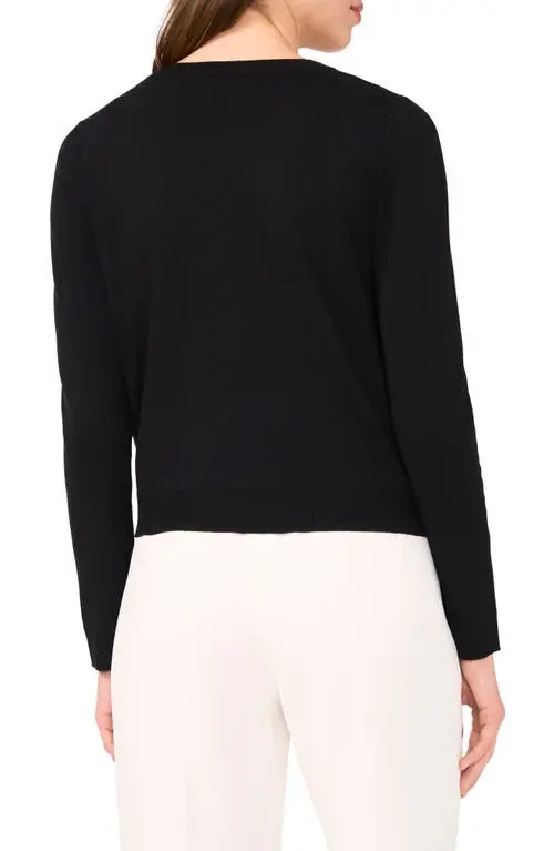Halogen V-neck Cardigan - Rich Black