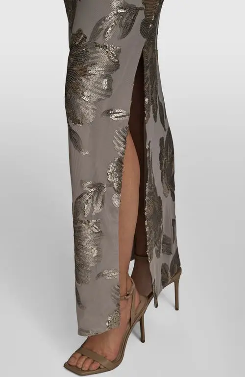 Donna Karan New York Sequin Floral Gown