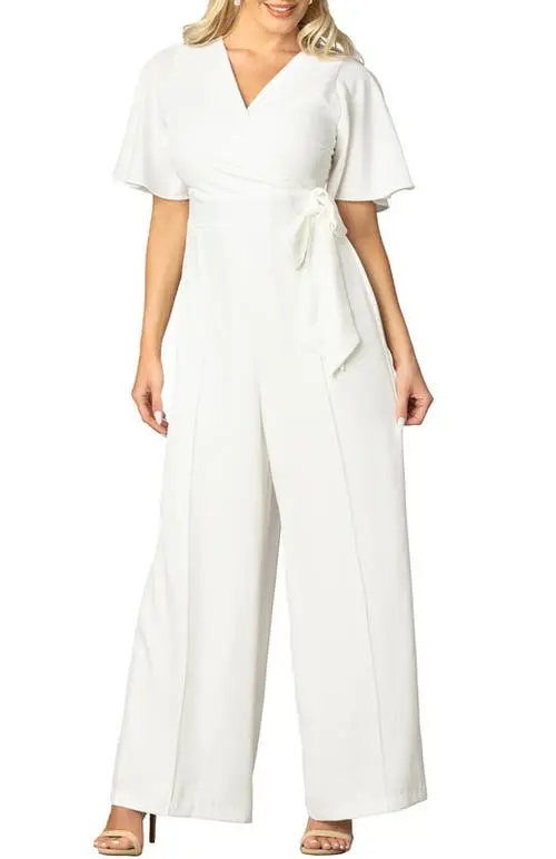 KIYONNA Karina Crepe Jumpsuit - Ivory