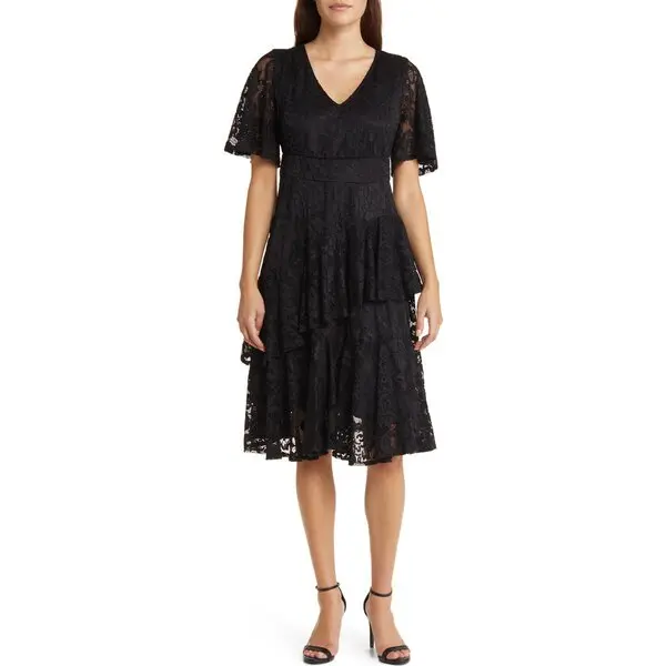 KIYONNA Lace Affair Cocktail Dress - Onyx