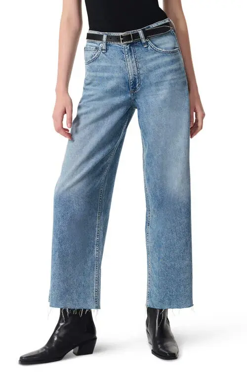 Rag & Bone Featherweight Andi High Waist Ankle Wide Leg Jeans - Beacon