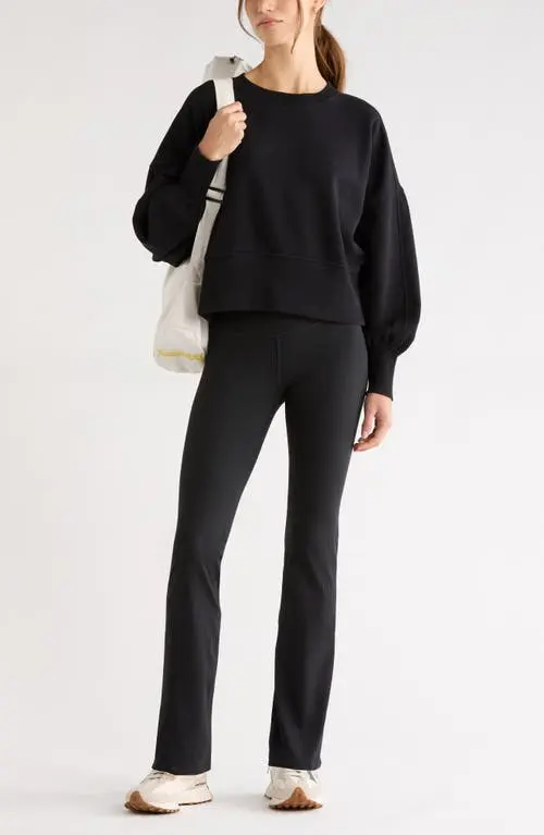 Zella Relaxed Fit Fleece Sweatshirt - Black