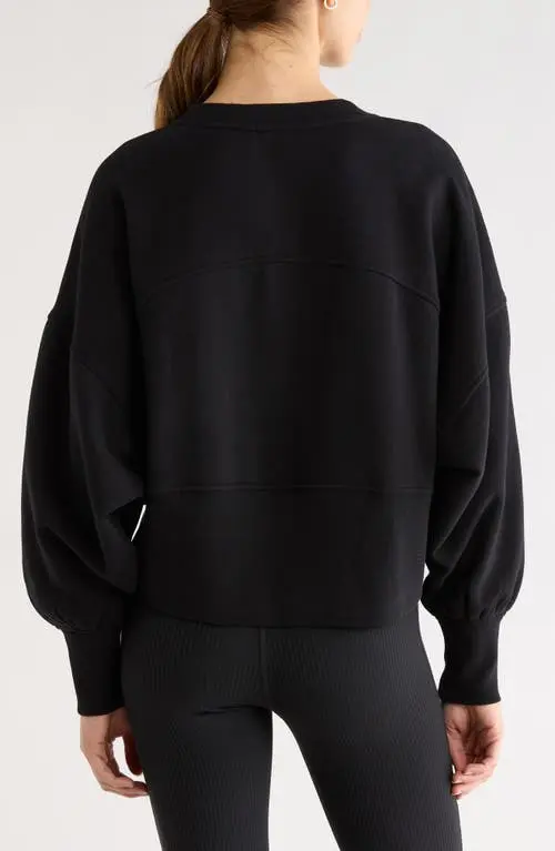 Zella Relaxed Fit Fleece Sweatshirt - Black