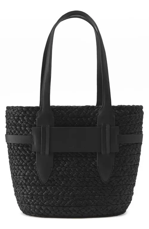 Helen Kaminski Medium Lipari Raffia Tote - Charcoal/black