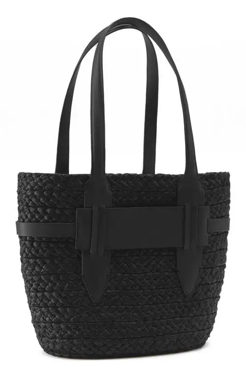 Helen Kaminski Medium Lipari Raffia Tote - Charcoal/black
