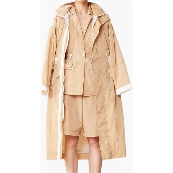 Caalo Parachute Water Resistant Anorak - Light Beige
