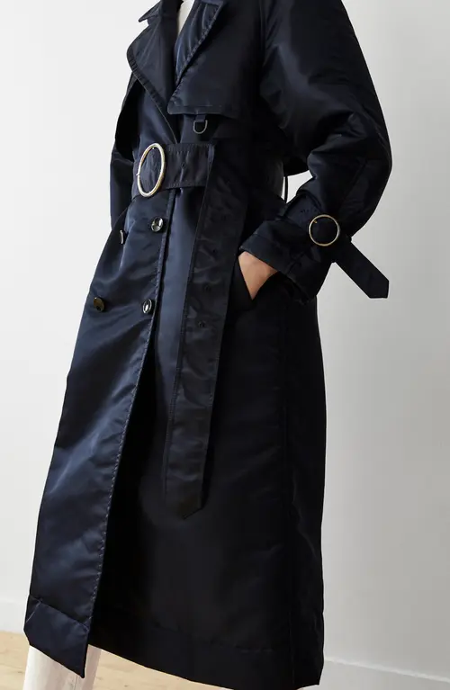 Caalo Down Filled Satin Trench