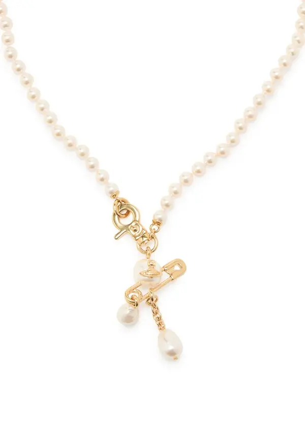 VIVIENNE WESTWOOD Claude Small Faux Pearl Necklace - Gold
