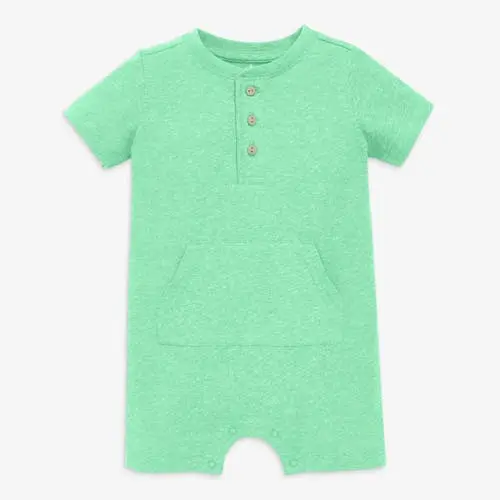 PRIMARY Heathered Henley Shortie - Clover