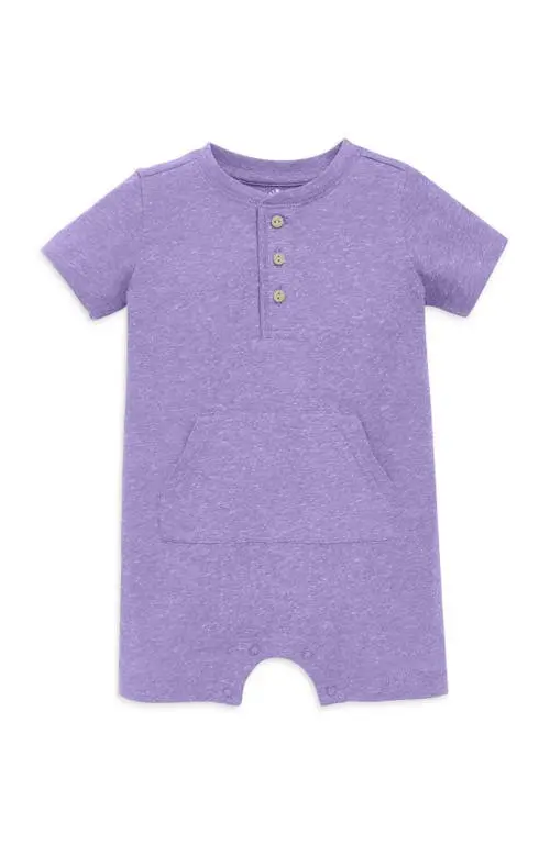 PRIMARY Baby Heathered Henley Shortie - Iris