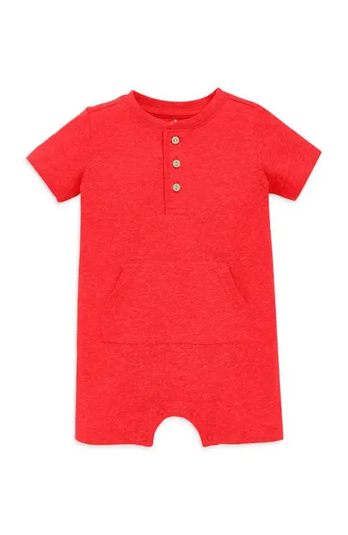 PRIMARY Baby Heathered Henley Shortie - Poppy