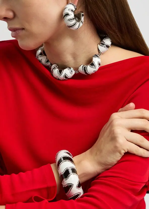 Jacquemus Le Collier Zebra Enamelled Necklace