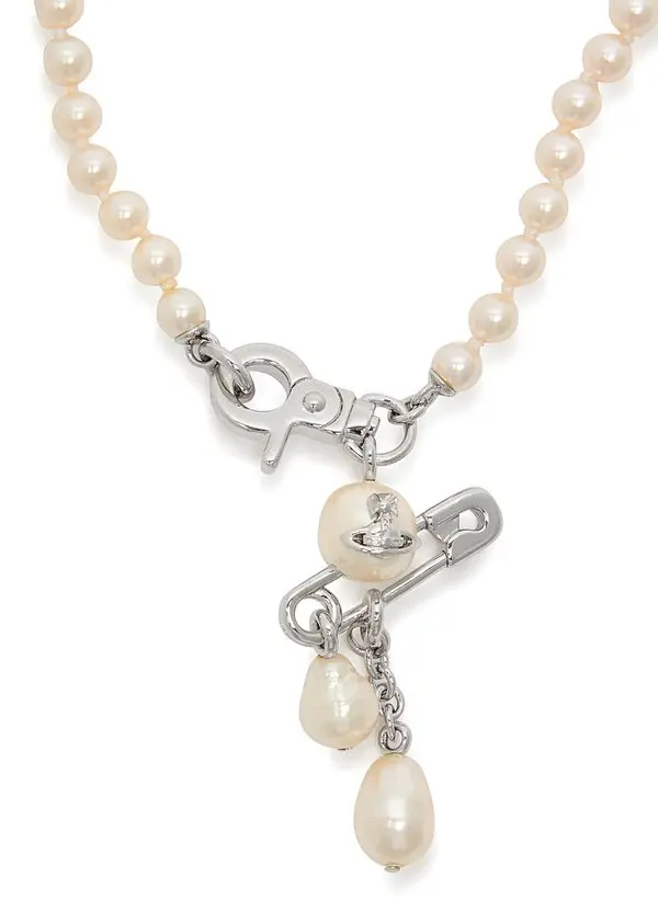 VIVIENNE WESTWOOD Claude Faux Pearl Necklace - Silver
