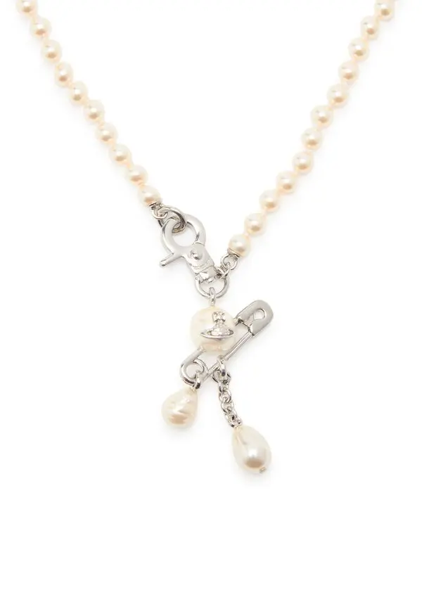 VIVIENNE WESTWOOD Claude Faux Pearl Necklace - Silver
