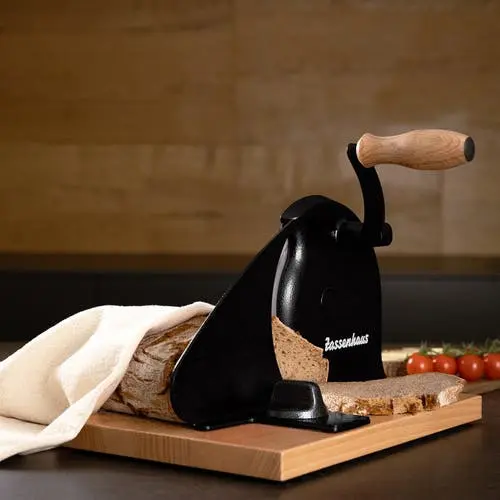 ZASSENHAUS Manual Bread Slicer, Hand Crank Home Bread Slicer - Black