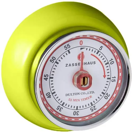 ZASSENHAUS Magnetic Retro 60 Minute Kitchen Timer - Kiwi