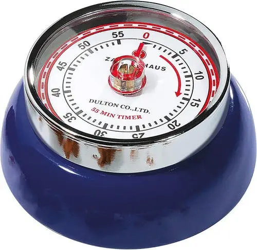 ZASSENHAUS Magnetic Retro 60 Minute Kitchen Timer - Navy Blue