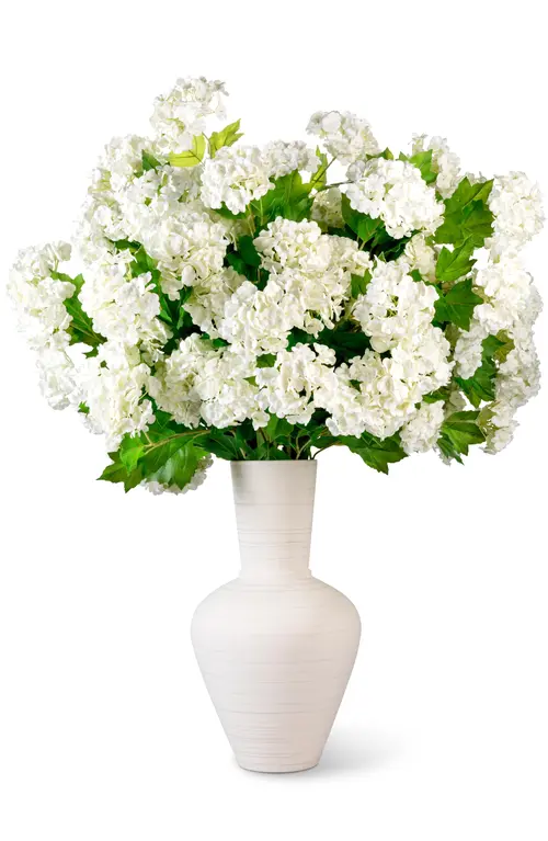 COCOBELLA Rhea Realtouch Ball Hydrangea Arrangement - Snow