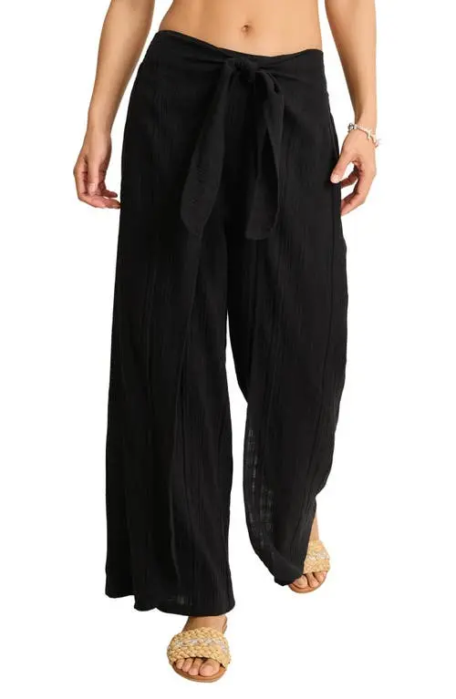 Tommy Bahama Mykonos Textured Cover-up Sarong Pants - Black