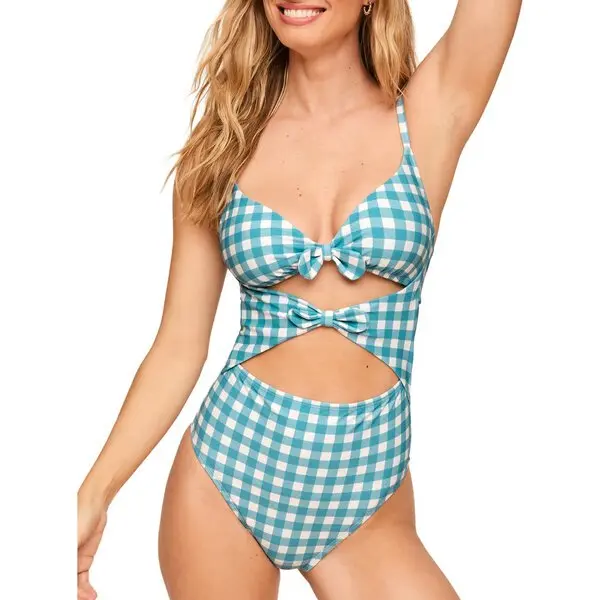 ADORE ME Morgan Swimwear One-piece - Plaid Blue