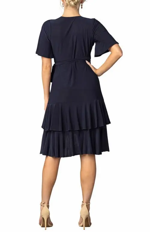 KIYONNA Miranda Midi Wrap Dress - Nouveau Navy