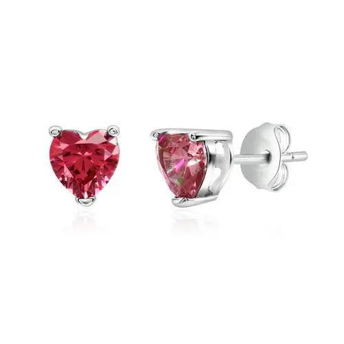 DONATELLO GIAN Sterling Silver Heart Stud Earrings - Rose