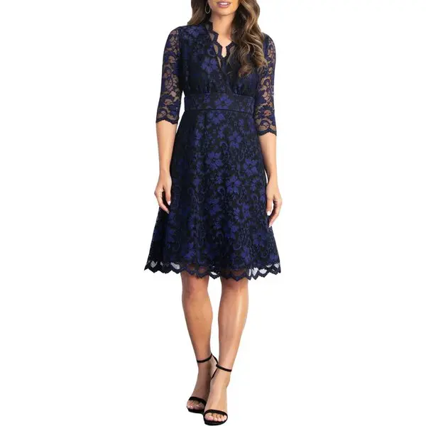 KIYONNA Mon Cherie Lace Cocktail Dress - Violet Noir
